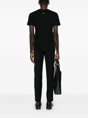 Play Comme Des Garcon Signature Heart-patch T-shirt - Black