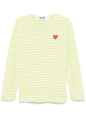 Play Comme Des Garcon Striped T-shirt - Green