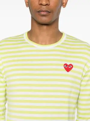 Play Comme Des Garcon Striped T-shirt - Green