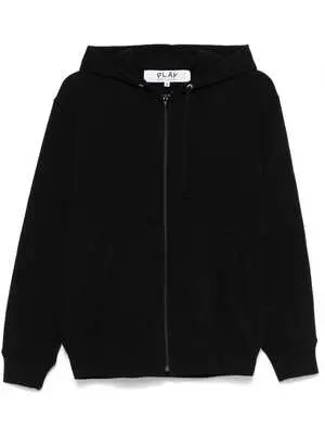Play Comme Des Garcon Signature Heart-patch Hoodie - Black