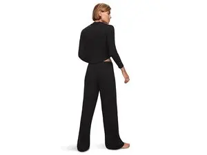 Eberjey Cozy Time Wide Leg Pants - Black