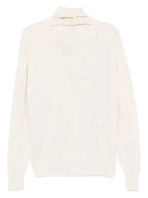 Plan C Shawl-embellished Wool-cashmere Sweater