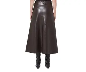 Citizens Of Humanity Cassia Leather Midi Skirt - Chocolate