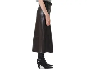 Citizens Of Humanity Cassia Leather Midi Skirt - Chocolate