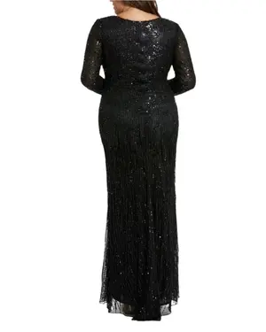 Mac Duggal Embellished V-neck Gown
