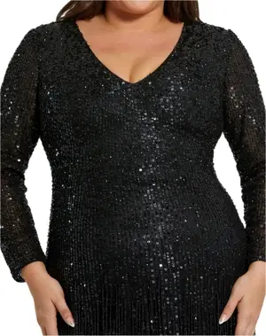 Mac Duggal Embellished V-neck Gown