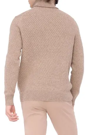 Bugatchi Pattern Wool Blend Turtleneck Sweater