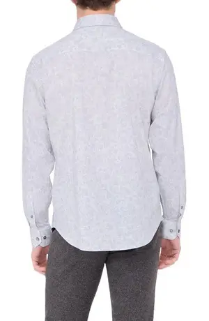 Bugatchi James Ooohcotton® Floral Abstract Print Button-up Shirt - Platinum