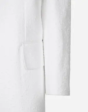Dolce & Gabbana Single-breasted Cotton Raschel Tweed Jacket - White