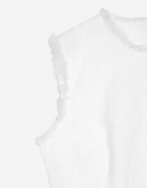 Dolce & Gabbana Short Cotton Raschel Tweed Dress - White