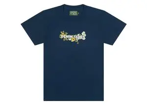 DENIM TEARS Logo Tee Shirt - Navy Blue