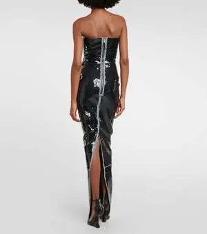 Rick Owens Strapless Sequined Gown