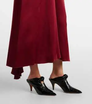 Victoria Beckham Draped Crepe Satin Midi Dress