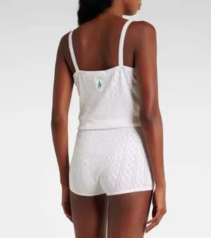 JW Anderson Pointelle Cotton And Cashmere Shorts - White