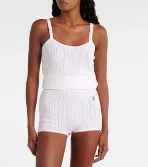 JW Anderson Pointelle Cotton And Cashmere Shorts - White