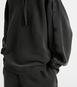 Y/project Oversized Cotton Jersey Hoodie With Buttoned Sleeves