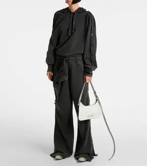 Y/project Oversized Cotton Jersey Hoodie With Buttoned Sleeves