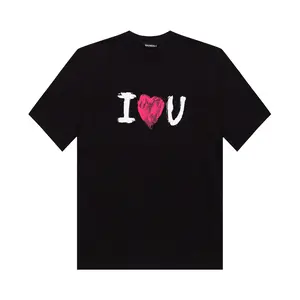 Balenciaga I Love You" Printed T-shirt - Black