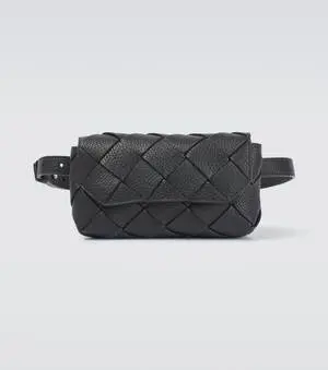Bottega Veneta Diago Intreccio Leather Belt Bag - Black