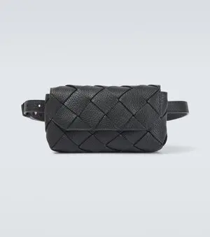 Bottega Veneta Diago Intreccio Leather Belt Bag - Black