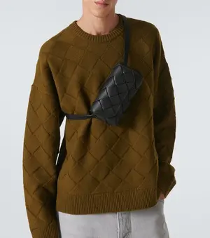 Bottega Veneta Diago Intreccio Leather Belt Bag - Black