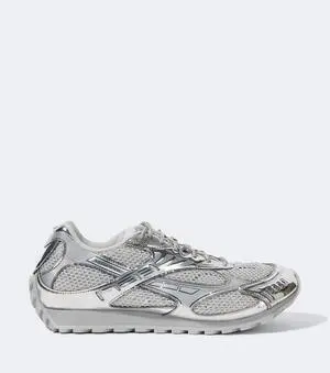 Bottega Veneta Orbit Metallic-effect Sneakers - Silver