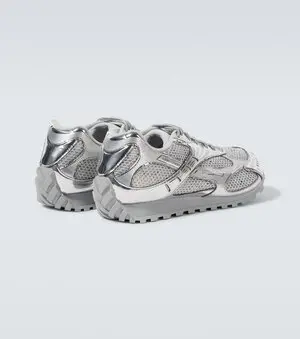 Bottega Veneta Orbit Metallic-effect Sneakers - Silver