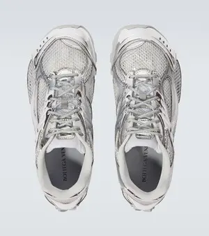 Bottega Veneta Orbit Metallic-effect Sneakers - Silver