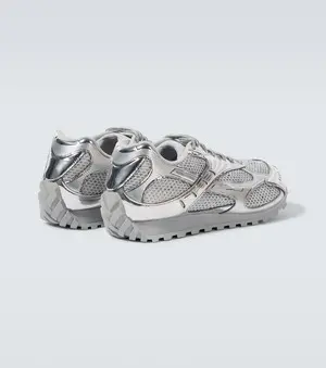 Bottega Veneta Orbit Metallic-effect Sneakers - Silver