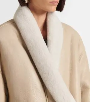Isabel Marant Elanore Shearling-trimmed Leather Coat