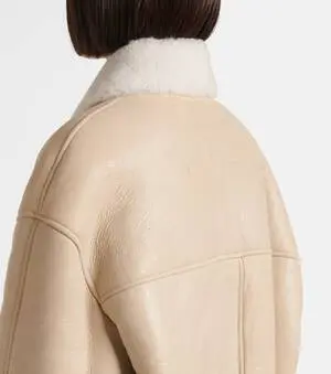 Isabel Marant Elanore Shearling-trimmed Leather Coat