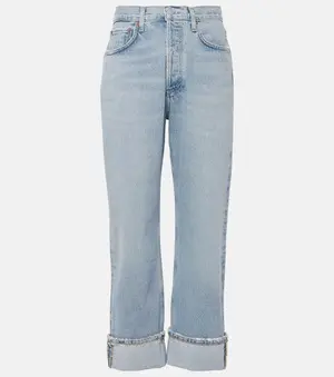 AGOLDE Fran Mid-rise Straight Jeans - Blue