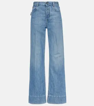 Bottega Veneta Mid-rise Wide-leg Jeans - Blue