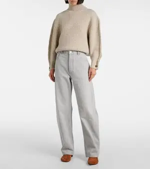 Bottega Veneta Mid-rise Wide-leg Jeans - Grey