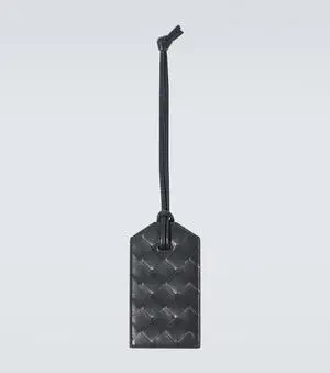 Bottega Veneta Intrecciato Leather Luggage Tag - Black