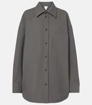 Bottega Veneta Oversized Wool-blend Shirt - Grey