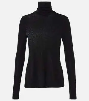 AGOLDE Pascale Jersey Turtleneck Top - Black
