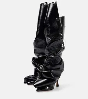 Y/project Snap 100 Leather Knee-high Boots - Black