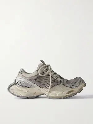 Balenciaga Stapler Distressed Sneakers - Neutrals