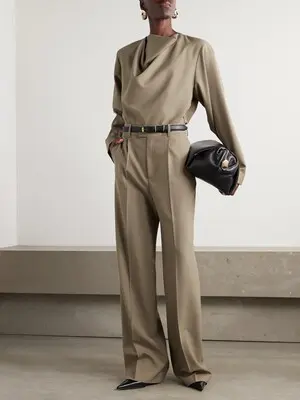RÓHE Draped Wool Blouse