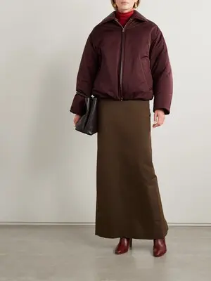 Bottega Veneta Intrecciato Leather-trimmed Down Jacket