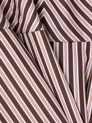 LIBEROWE Striped Cotton-poplin Peplum Top
