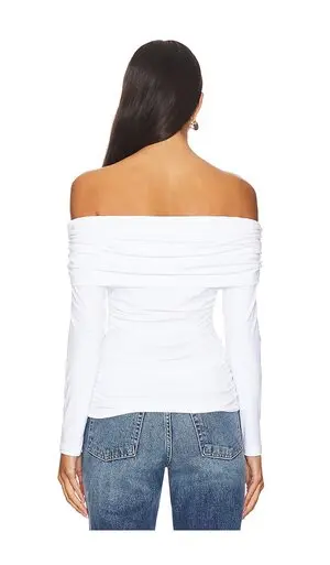 Susana Monaco Off The Shoulder Gathered Long Sleeve Top - Sugar