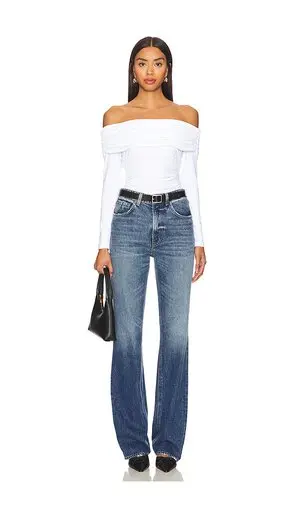 Susana Monaco Off The Shoulder Gathered Long Sleeve Top - Sugar