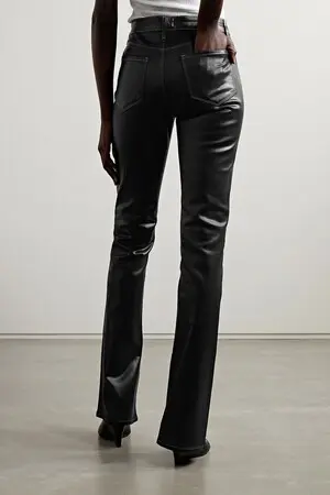 L'Agence Selma Coated Highrise Flared Jeans
