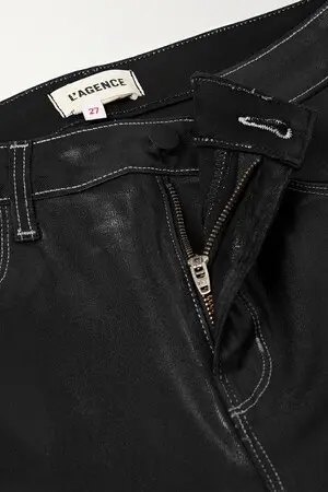 L'Agence Selma Coated Highrise Flared Jeans