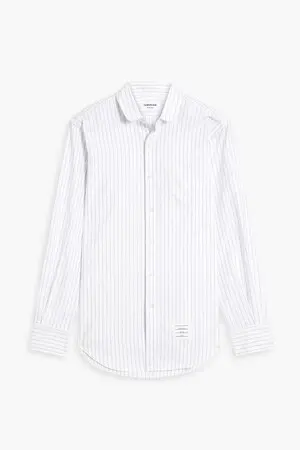 Thom Browne Striped Cotton Oxford Shirt - White