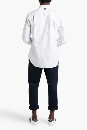 Thom Browne Striped Cotton Oxford Shirt - White