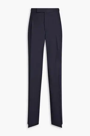 Thom Browne Pleated Grain De Poudre Wool Pants - Midnight Blue