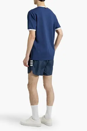 Thom Browne Striped Shell And Stretch-knit Shorts